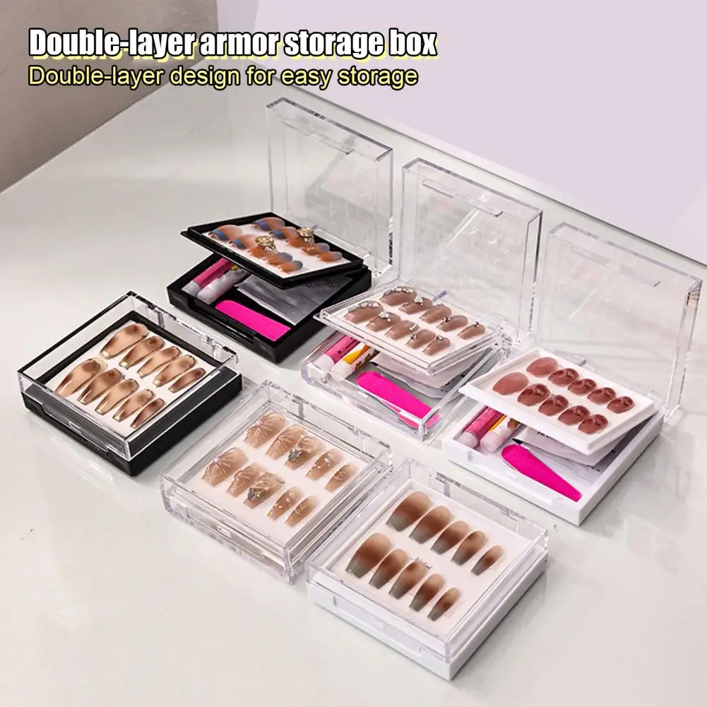 Acrylic Nail Display Box Double Layer Press on Nails Packaging Box ...