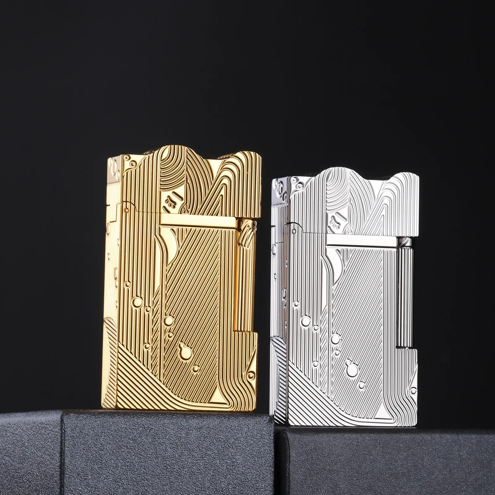 High-end-Steel-Tone-Series-Mermaid-Pattern-Lighter-Side-Sliding ...