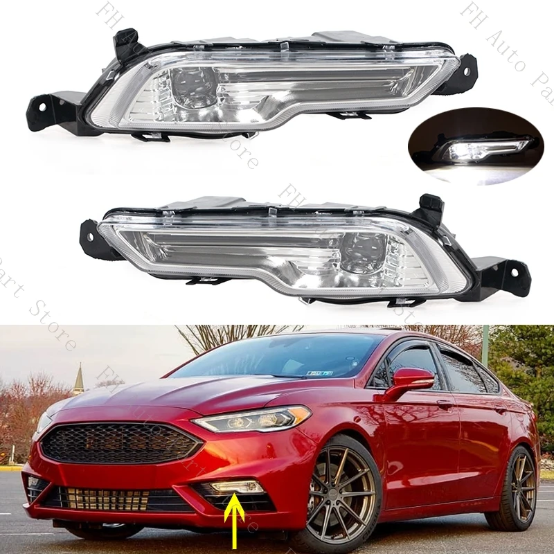 Car LED Front Bumper DRL Daytime Driving Lamp Light For Ford Fusion ...