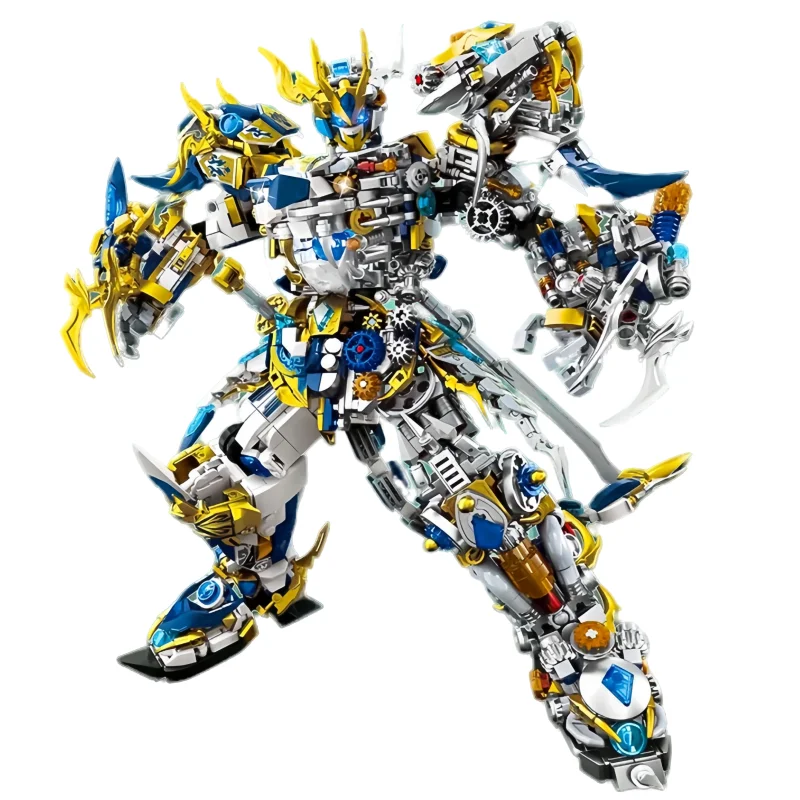 Blue-Dragon-White-Tiger-God-Beast-Mecha-Assembly-Building-Blocks-Large ...
