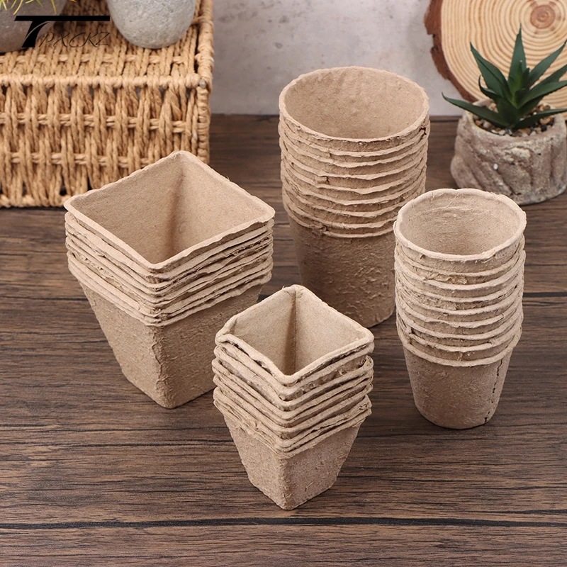 10Pcs-Biodegradable-Plant-Paper-Pot-Starters-Nursery-Cup-Grow-Bags-For ...