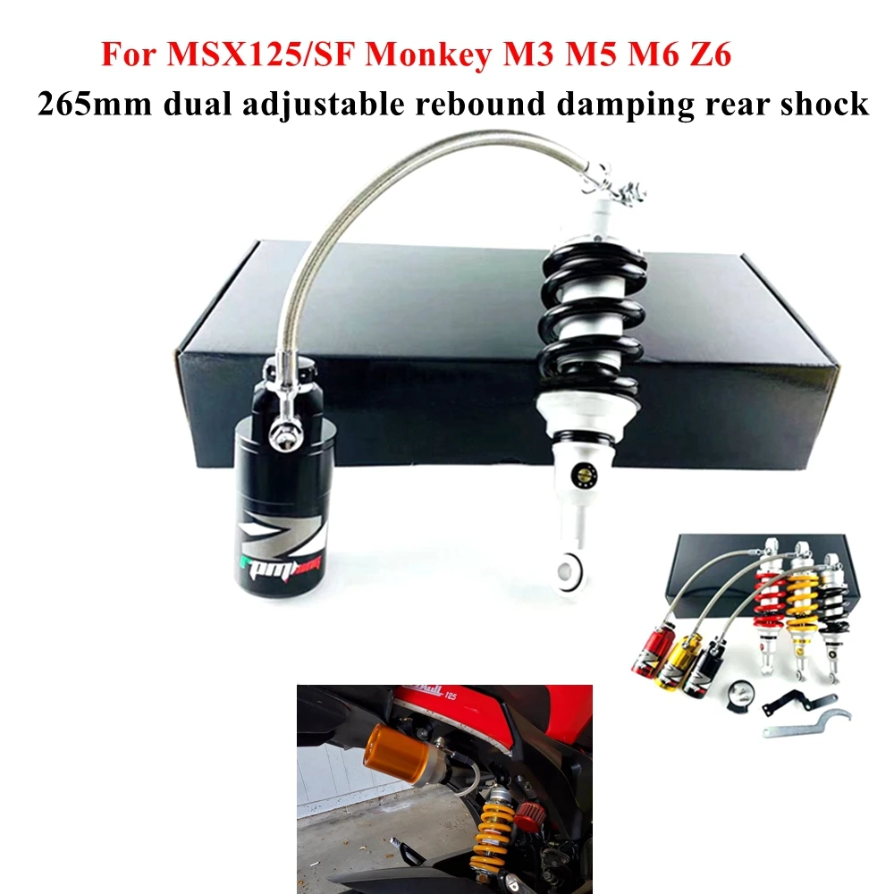 265mm-Motorcycle-Central-Rear-Shock-Absorber-Double-Damping-Adjustable ...