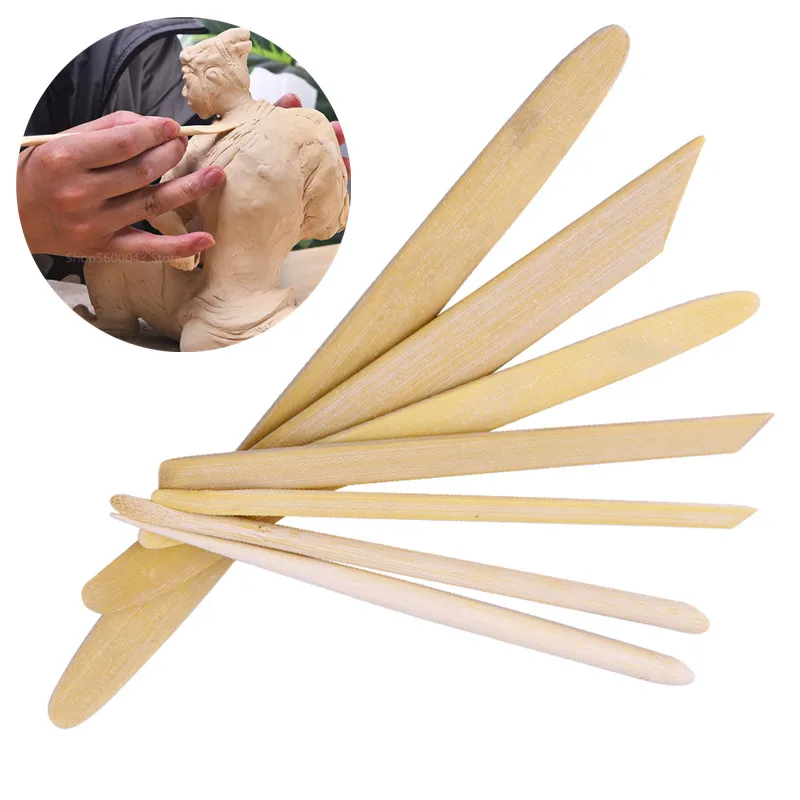 Bamboo-Clay-Plastic-Scraper-7-Pieces-Set-Sculpture-Carving-Polishing ...