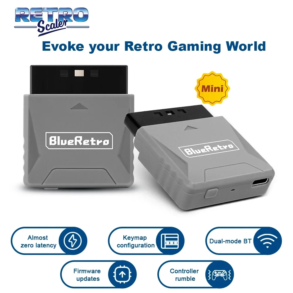 Adaptador-receptor-RetroScaler-Mini-Blueretro-para-PS1-PS-One-PS2-Compatible-con-controlador ...