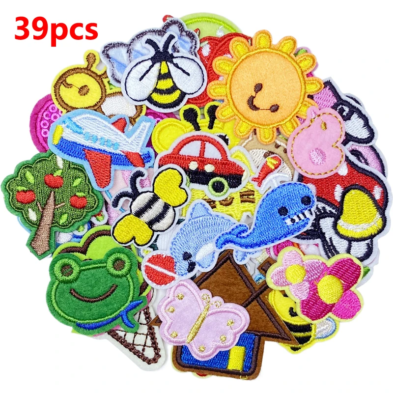 39pcs-Patches-For-Clothes-Kids-Boys-Girls-Animals-Butterfly-Bee-Ocean ...