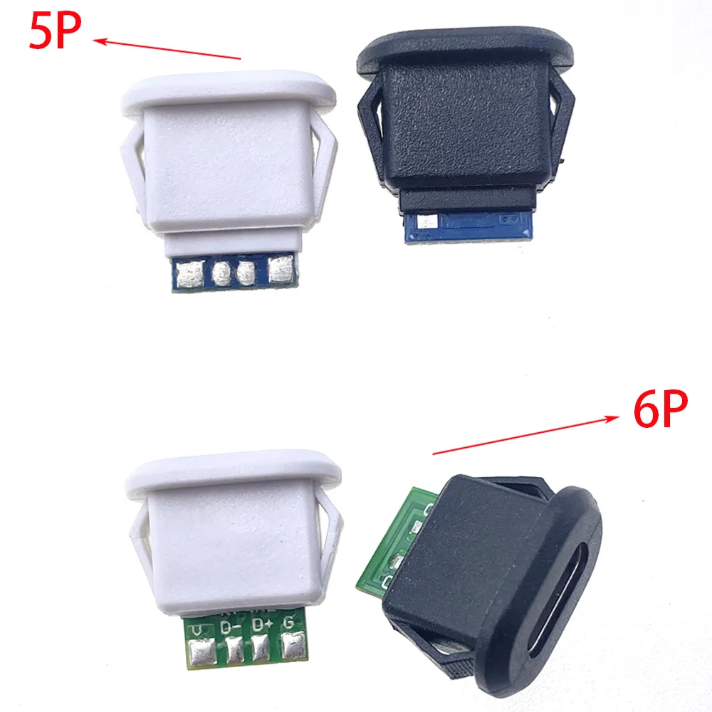 5A-5Pin-6pin-USB-C-Type-20V-Waterproof-USB-Connector-Direct-Compression ...