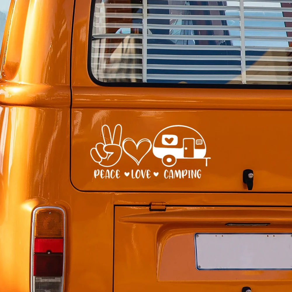 Peace-Love-Camper-Stickers-Van-Caravan-Decals-Vinyl-Stickers ...