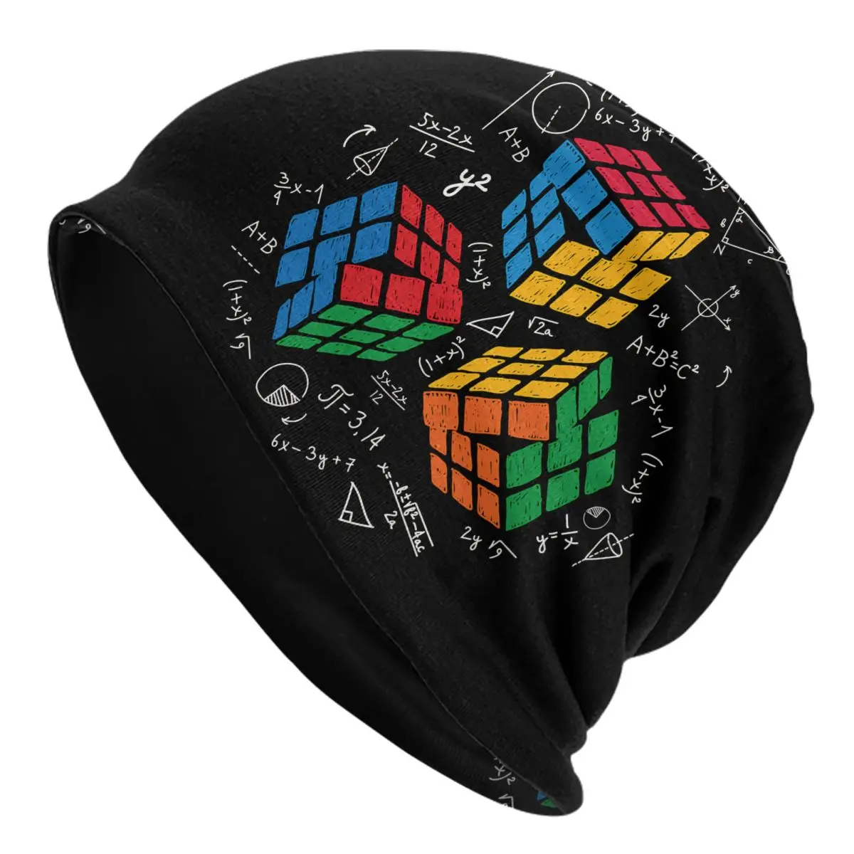 Skullies Beanies Caps Rubiks Cube Thin Hat Autumn Spring Bonnet Hats ...