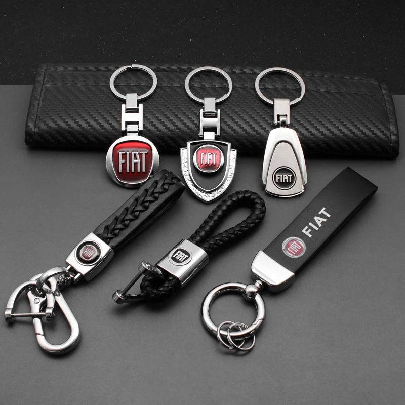 Car-Styling-3D-Metal-Leather-Keychain-For-FIAT-Punto-500-Ducato-Grande ...