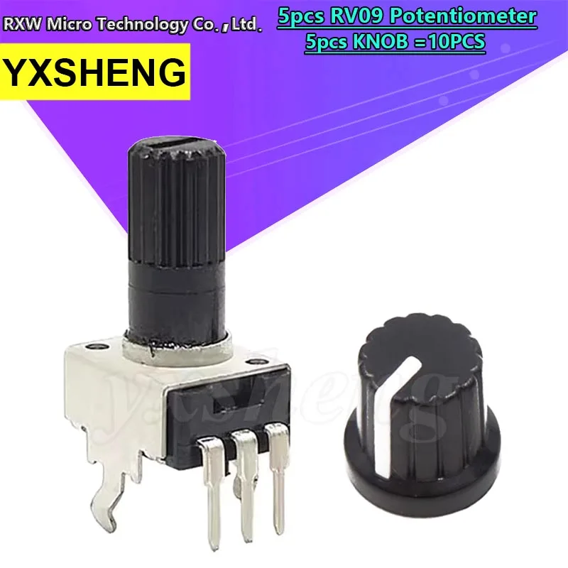 5-Pairs-10Piece-RV09-Vertical-Adjustable-Resistor-3Pin-Seal ...