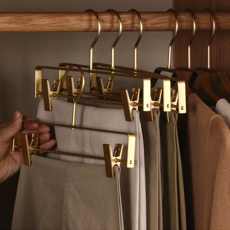Trouser Hangers Gold/Sliver Clothes Hangers Metal Aluminum Alloy ...
