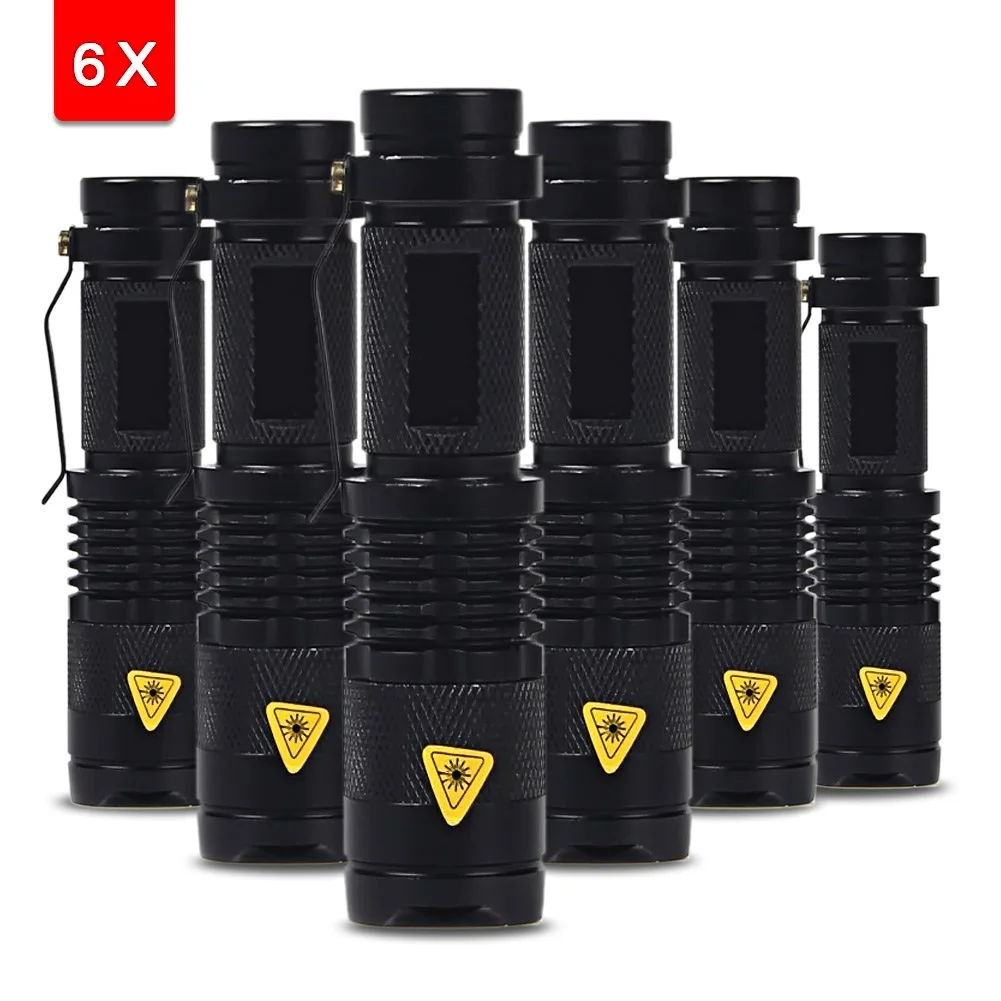 Minilinterna LED Q5 con enfoque ajustable, lámpara de luz Flash con ...