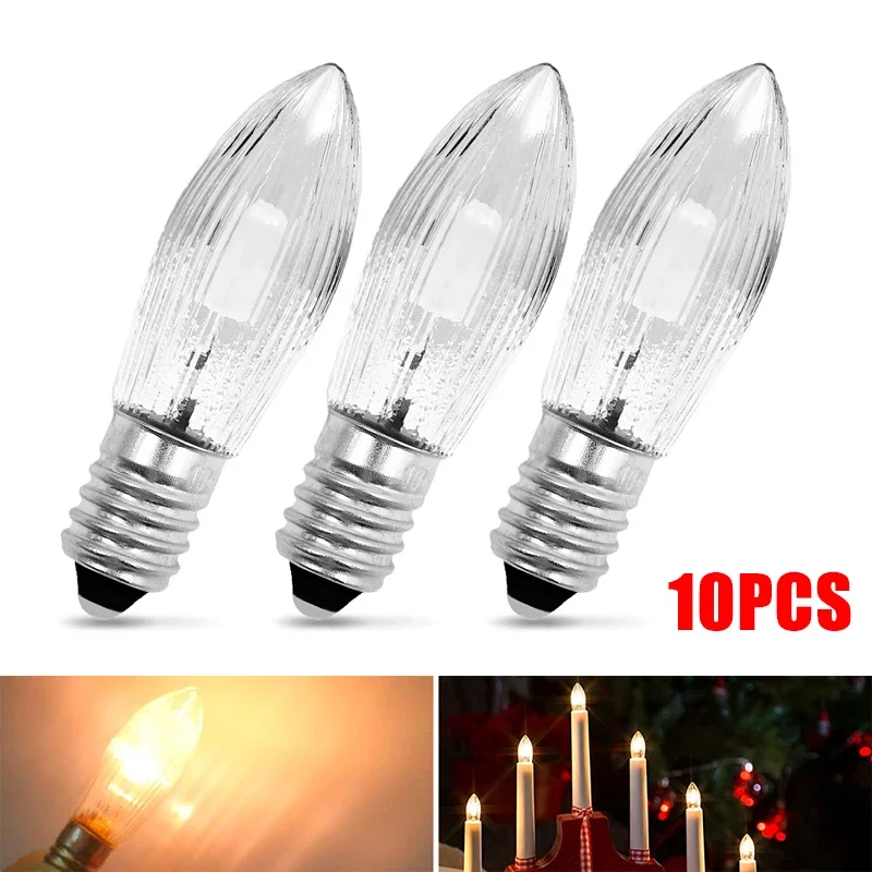 10Pcs E10 LED Bulbs Warm Light Replacement Lamp Bulbs for Light Chains ...