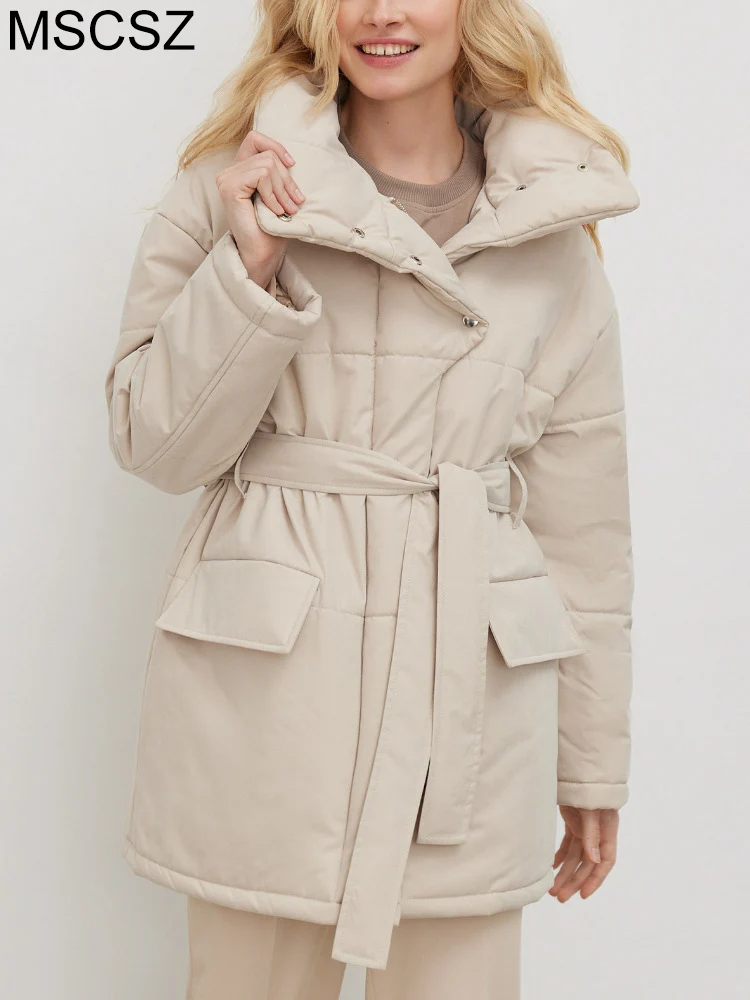 Warm-Parkas-Woman-Winter-Stand-Collar-Quilted-Oversized-Jacket-Thick ...