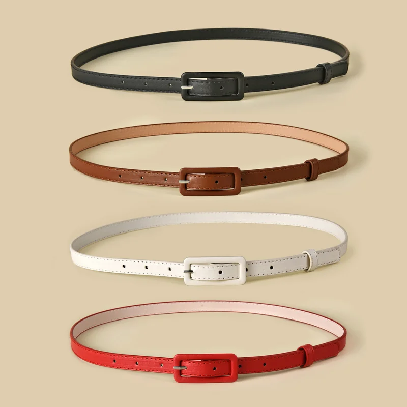 Multi-color-Lady-s-Slender-Thin-Belt-Square-Head-Pin-Buckle-Women-Waist ...