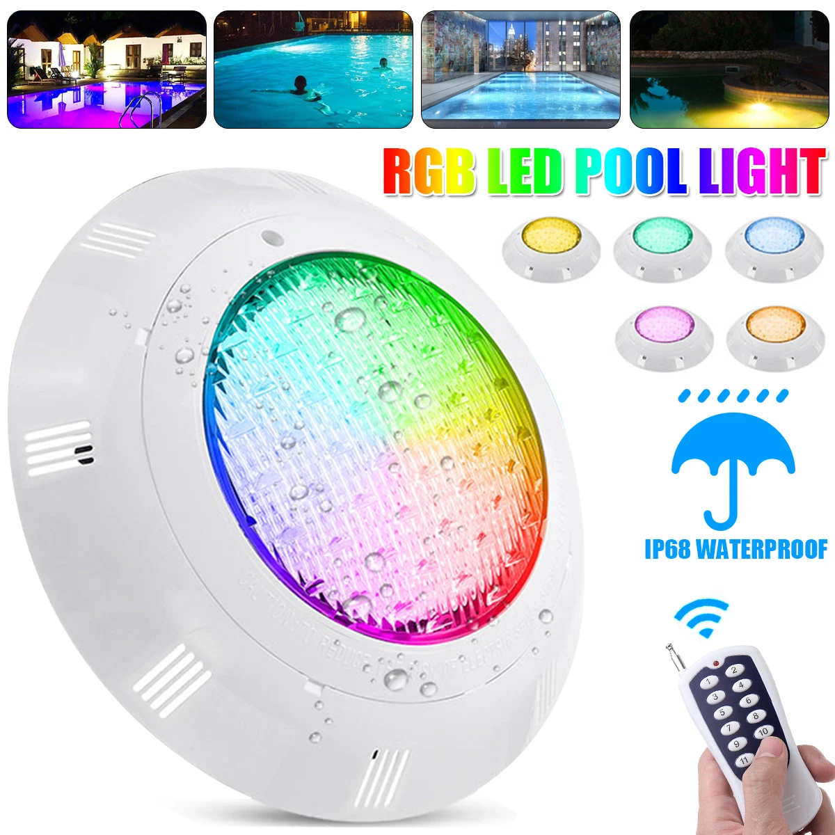 65W-LED-Underwater-Swimming-Pool-Lights-AC12V-RGB-Color-Changing-IP68-Waterproof-Lamp-With ...