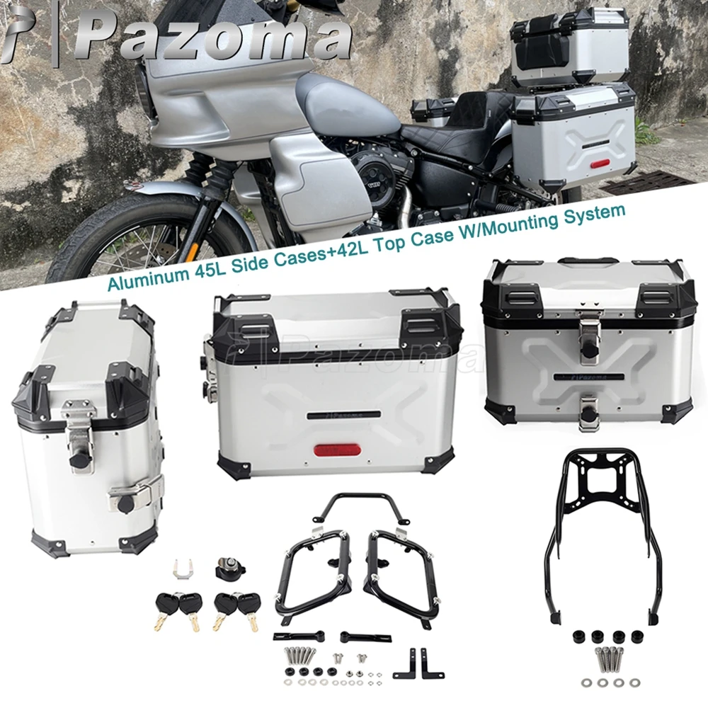 PAZOMA-Motorcycle-Trunk-Box-W-Mount-Bracket-Kit-For-Harley-Softail ...