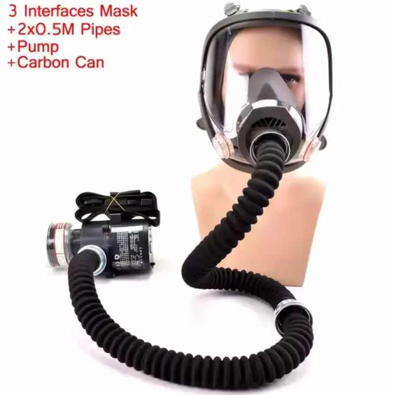Protective Electric Constant Flow Supplied Air System Gas Mask ...