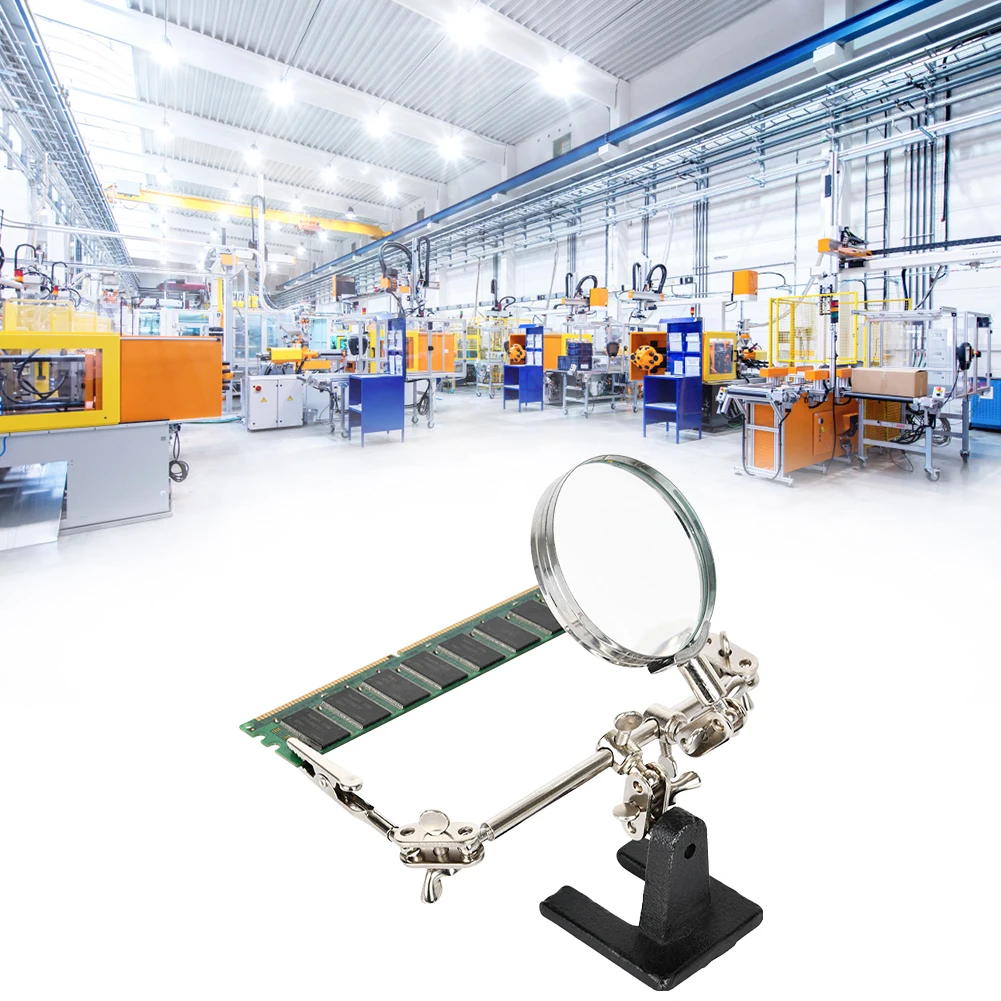 5X-Helping-Hand-Magnifying-Glass-Stand-Adjustable-Soldering-Magnifying ...