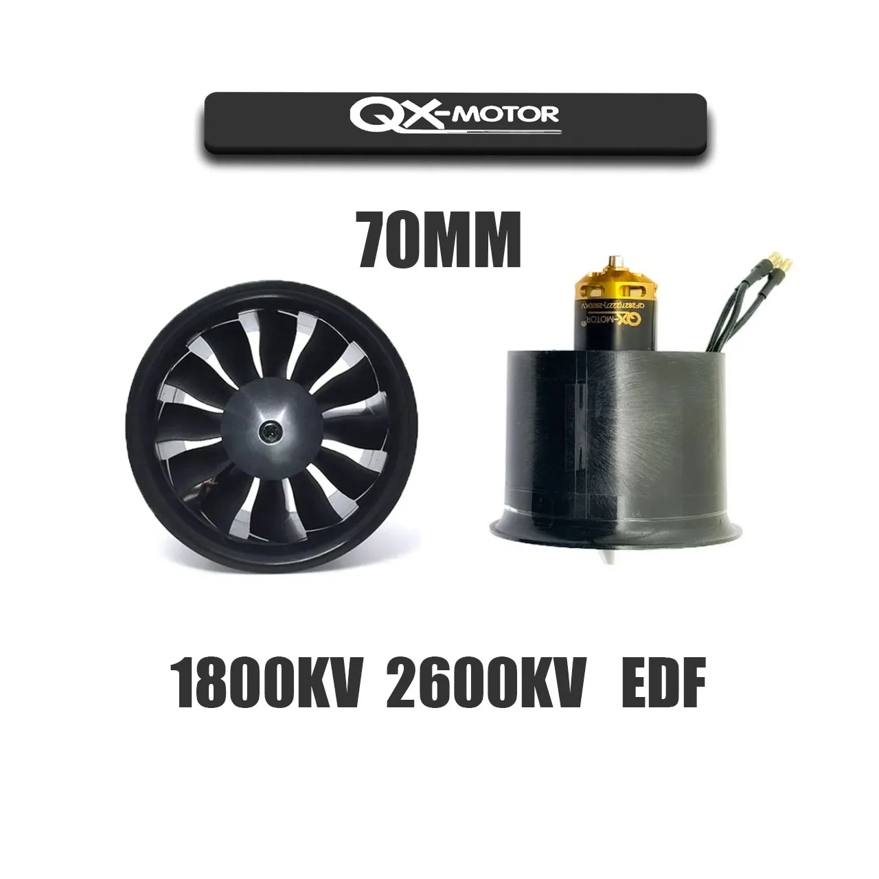 QX-MOTOR-70mm-12-Blades-Ducted-Fan-EDF-QF2827-2600kv-1800kv-Brushless ...