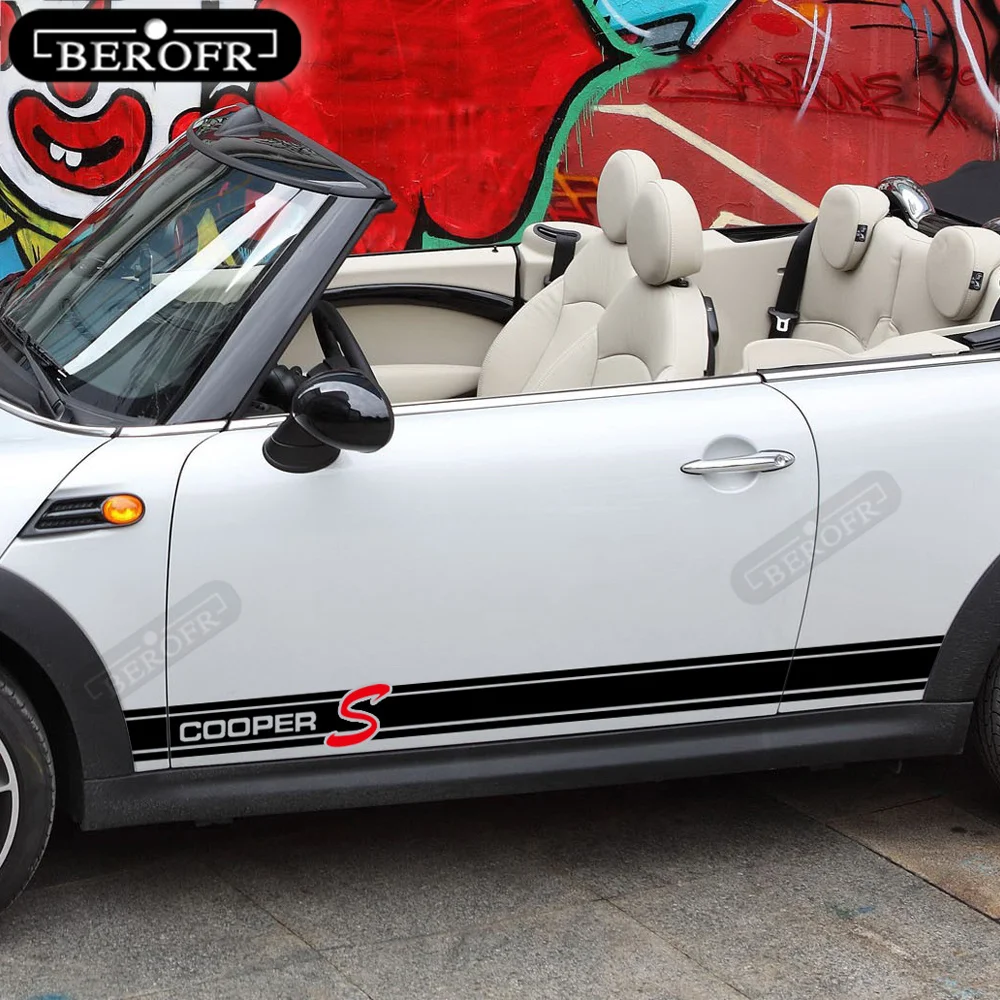 2pcs-Car-Styling-Side-Stripe-Decal-Stickers-for-Mini-Cooper-R50-R52-R53 ...