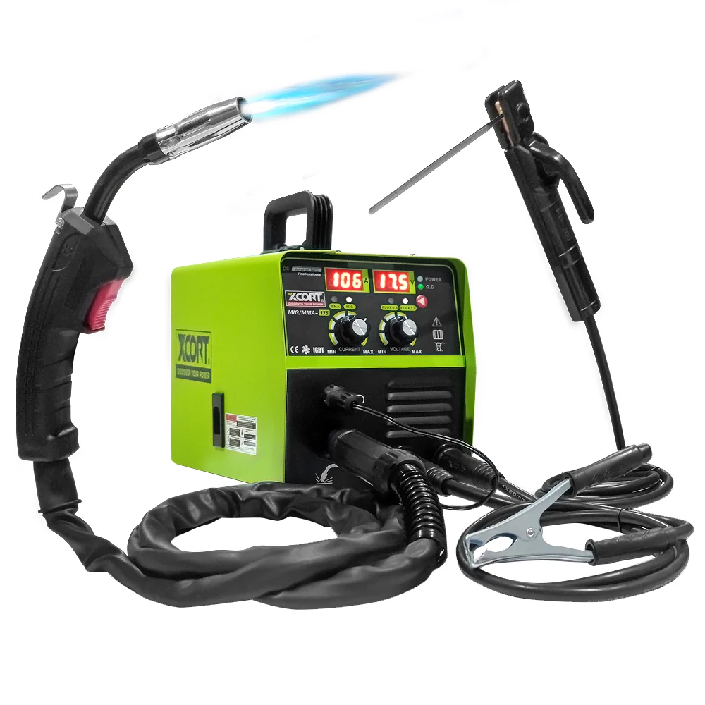 110V 220V MIG Welder 2 In 1 MMA 175A Semiautomatic Electric Welding ...