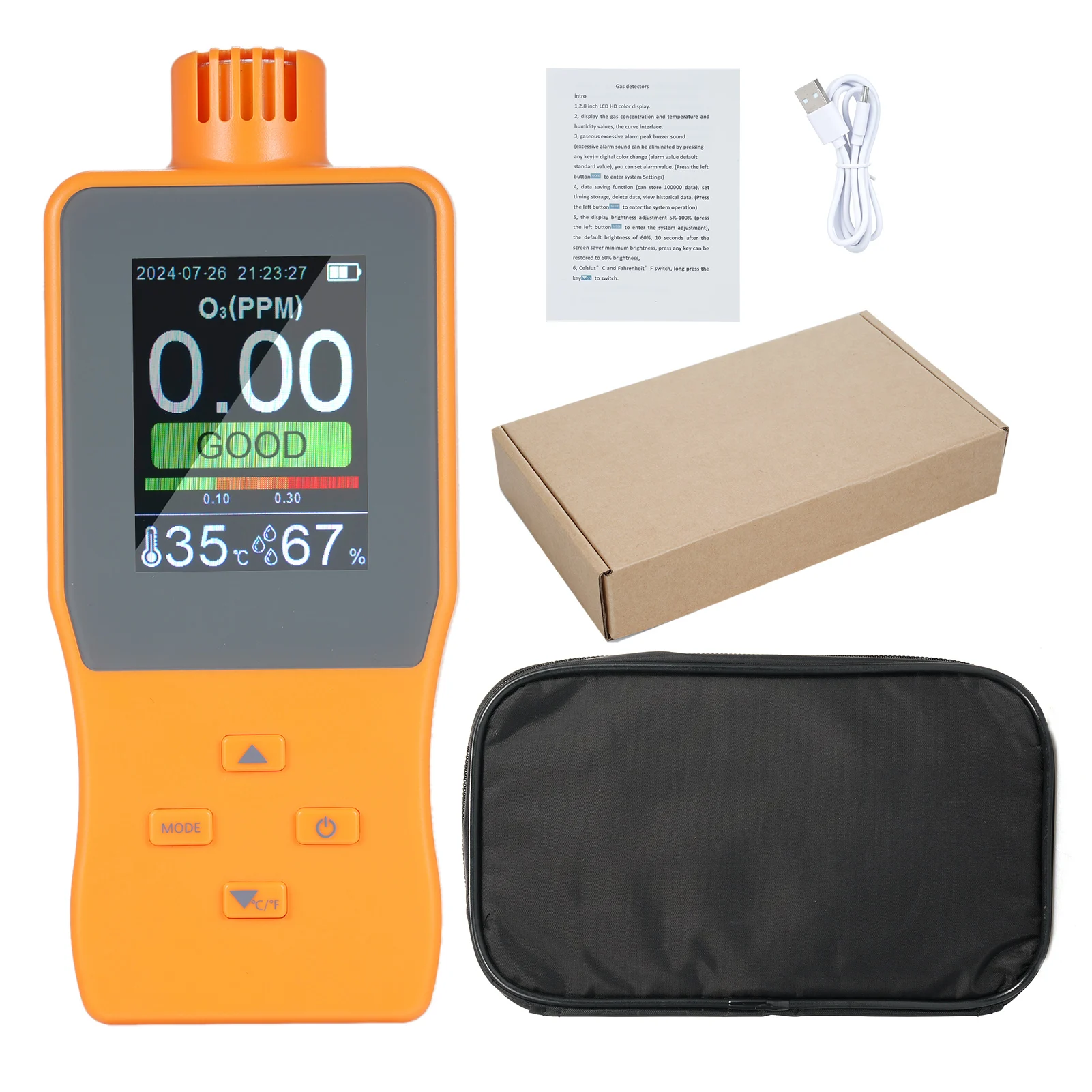 O3 Ozone Detector Analyzer Air Quality Meter Air Quality Monitor ...