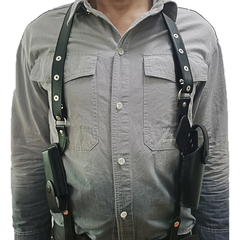 Tactical-Leather-Shoulder-Holster-Pistol-Concealed-Underarm-Holster-For ...