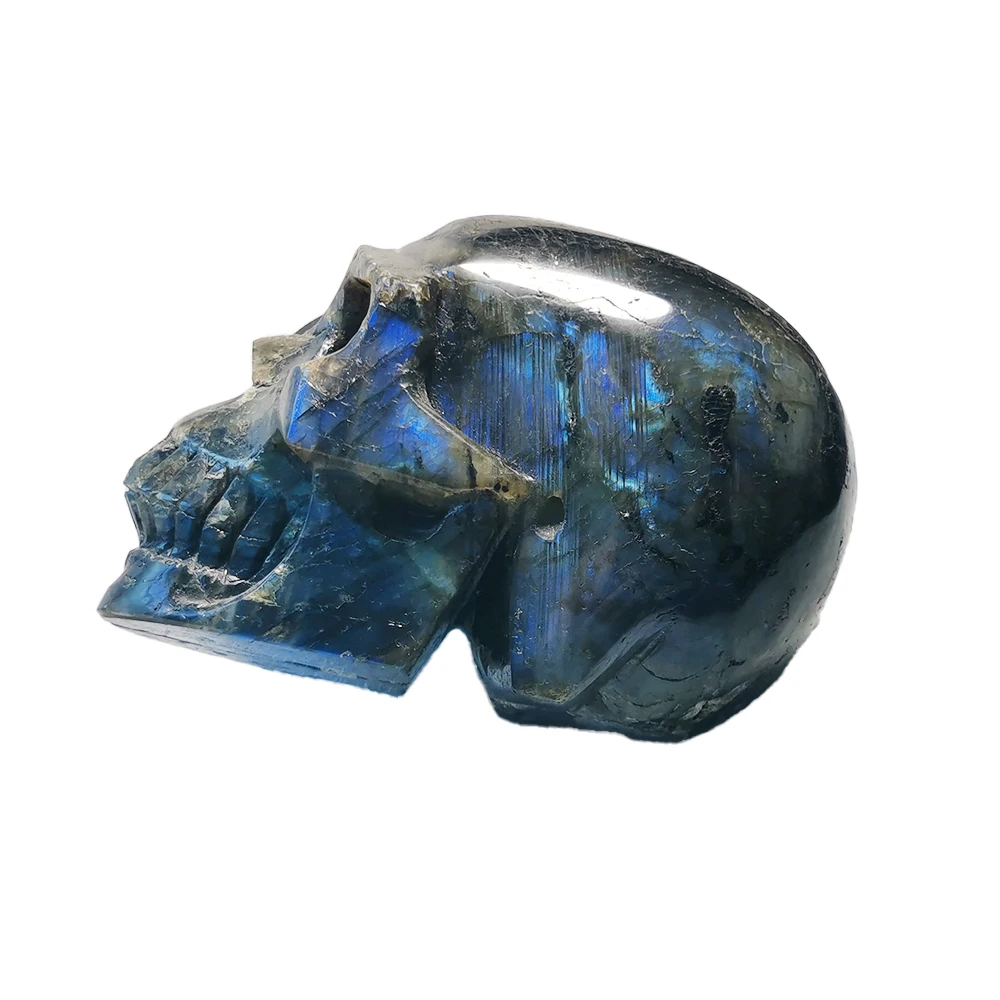 1400g-Handmade-Carved-Skull-Natural-Labradorite-Ghost-Head-Statue ...