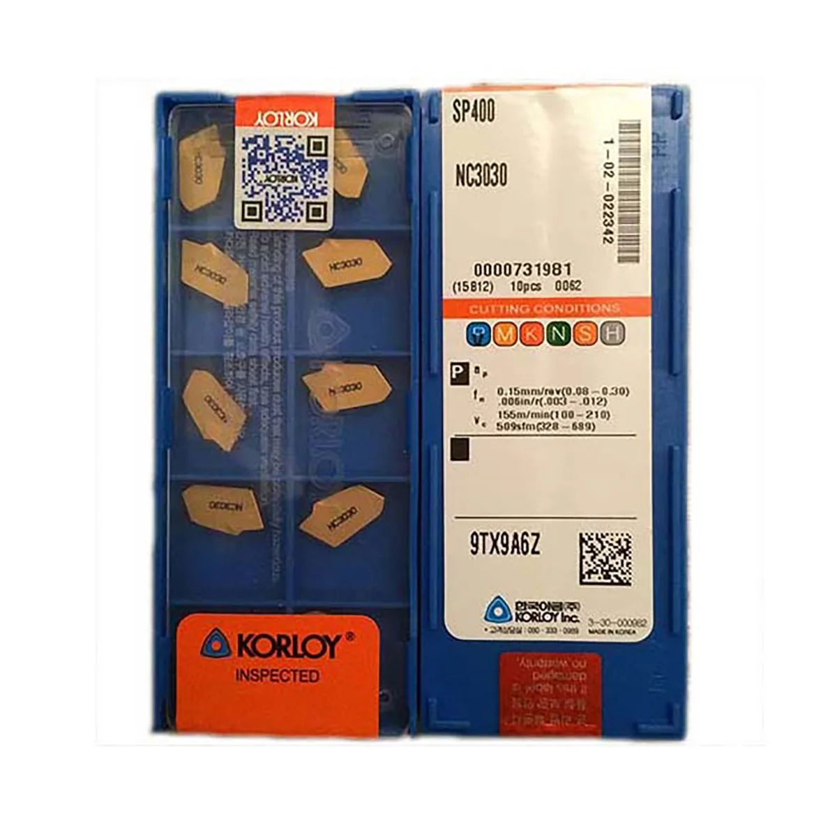 KORLOY-100-Original-SP200-SP300-SP400-SP-500-PC9030-NC3030-2mm-Sawman ...