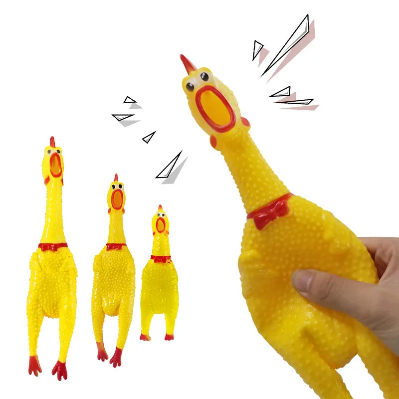 Screaming-Chicken-Squeeze-Sound-Pets-Dog-Toys-Shrilling-Squeak-Yellow ...