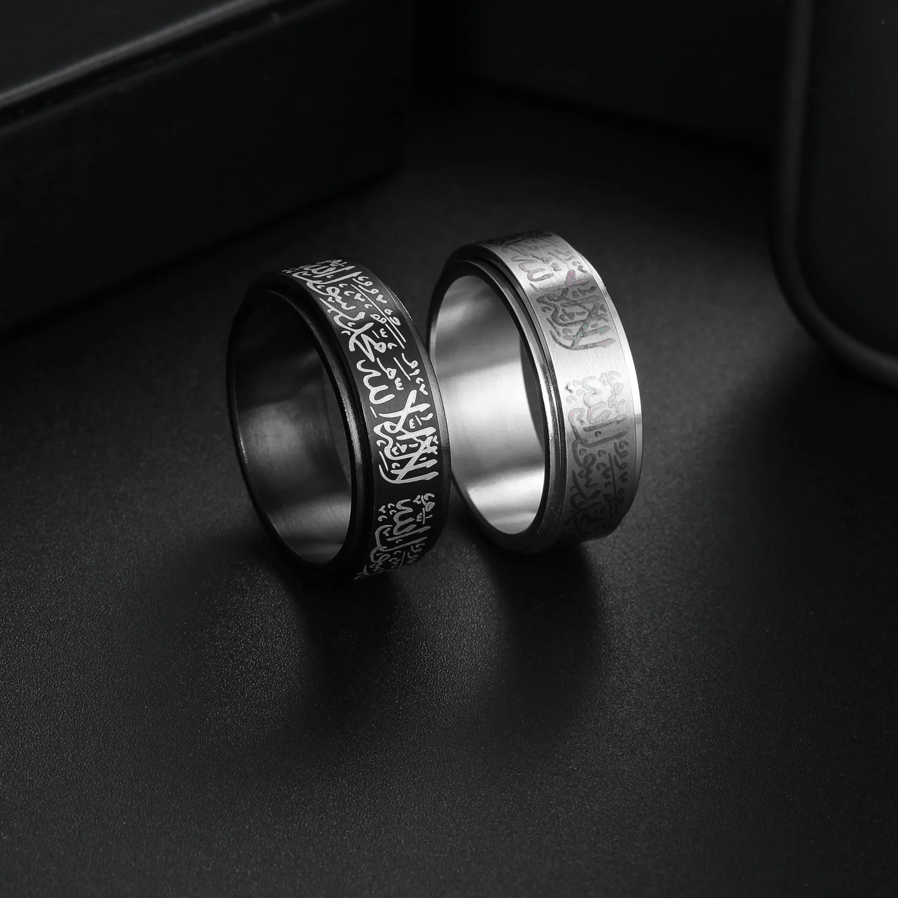 1PC-Trendy-Titanium-Steel-Quran-Messager-rings-Muslim-religious-Islamic ...
