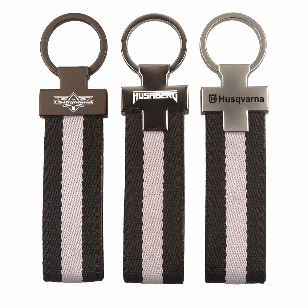 Motorcycle Keyring Metal Leather Webbing Cross Scooter Keychain For ...