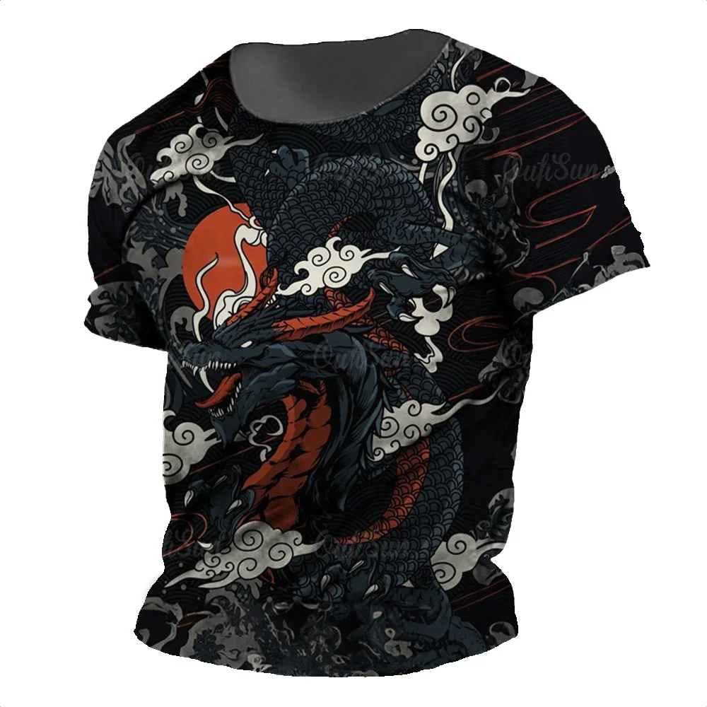3D-Dragon-Print-T-Shirt-for-Men-Vintage-Streetwear-Graphic-T-Shirt-Pop ...