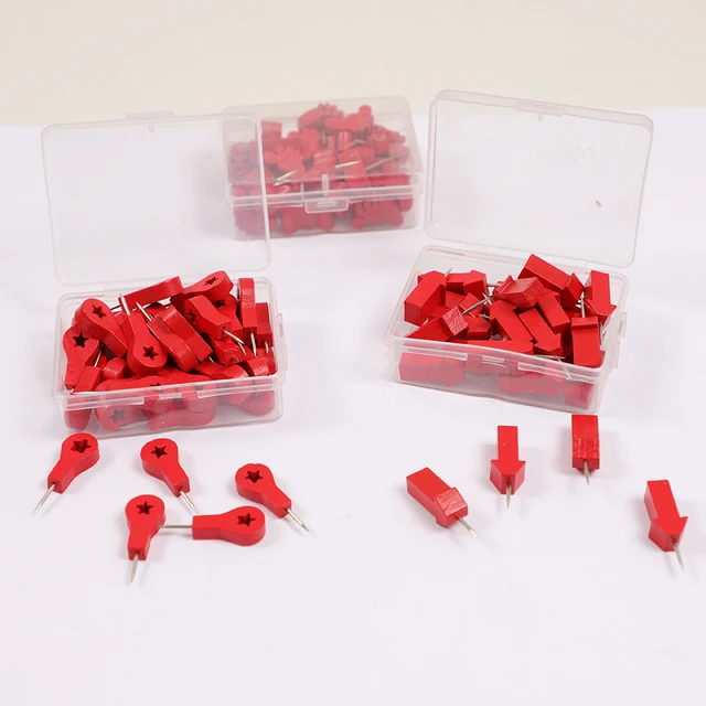 1 Csomagoló Fa Térkép Jelölők Push Pins Aranyos Láb Nyíl Hüvelykujj ...