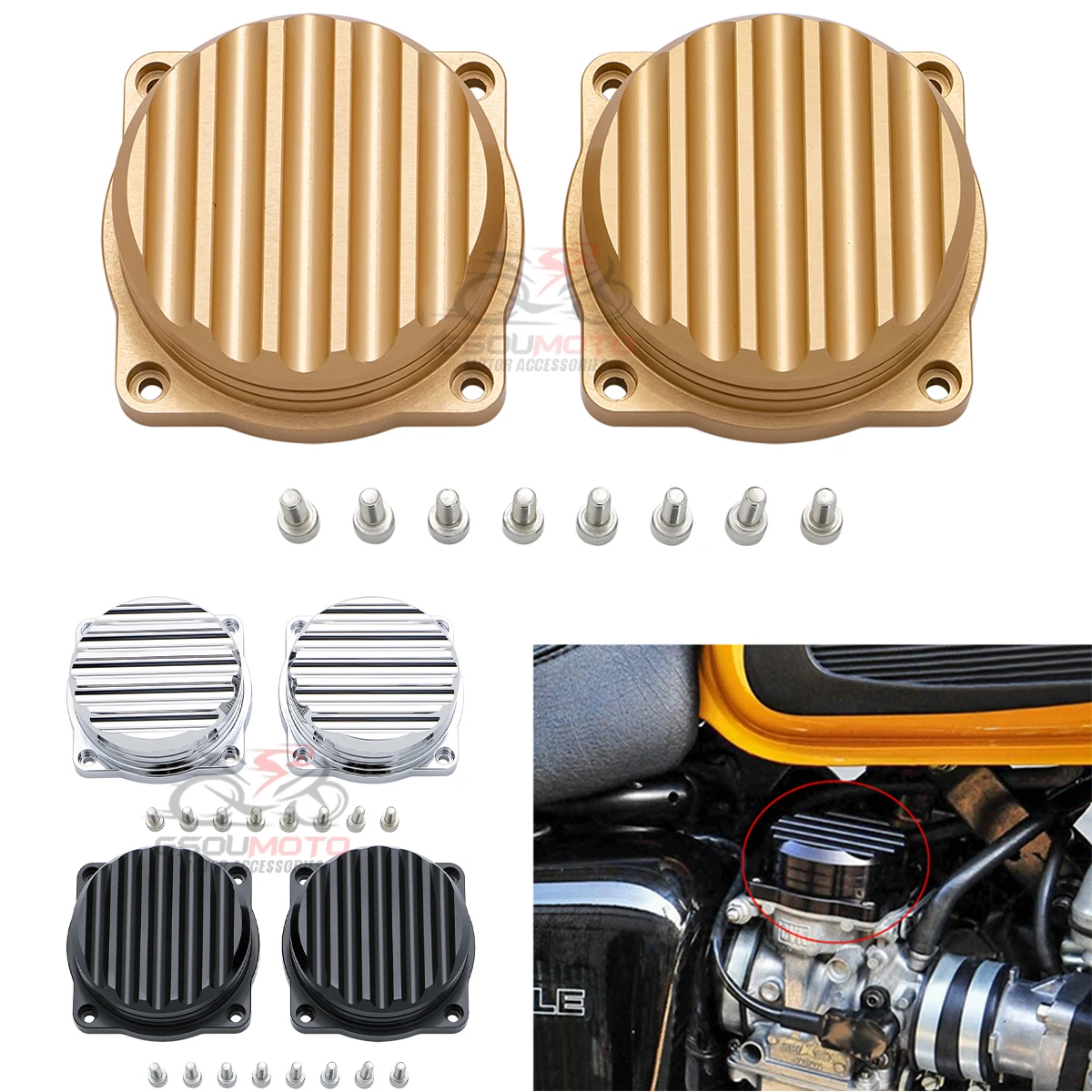 Motorcycle-Injection-Carburetor-Cover-Brass-Carb-Tops-Top-Ripple-Caps ...