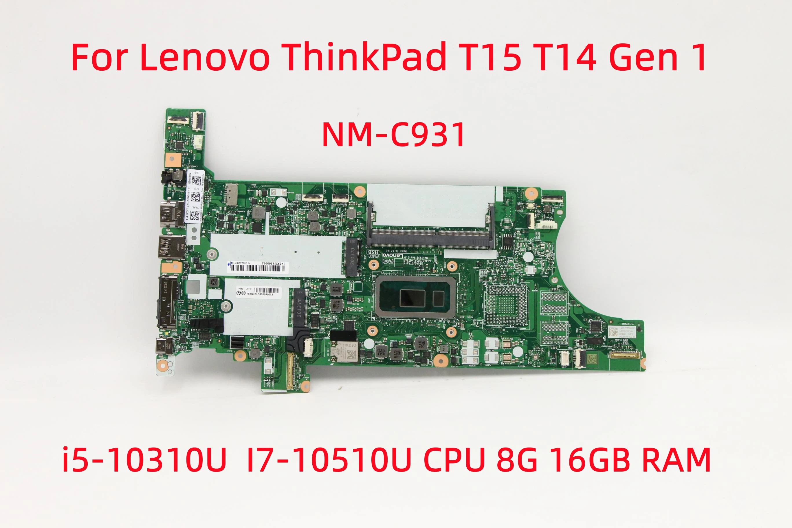 Nm-c931 For Lenovo Thinkpad T15 T14 Gen 1 Laptop Motherboard With I5-10310u I7-10510u Cpu 8g ...