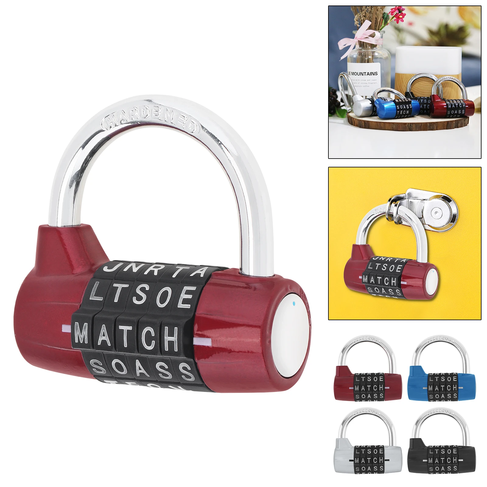1 Piece 5 Letter Word Zinc Alloy Combination Lock for School Gym/Fence ...