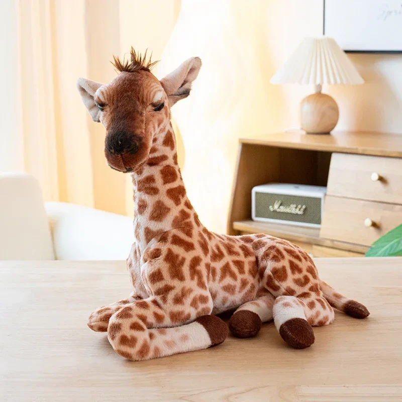 Stuffed Lifelike Giraffe Plush Toys Stuffed Real Life Animals Model ...