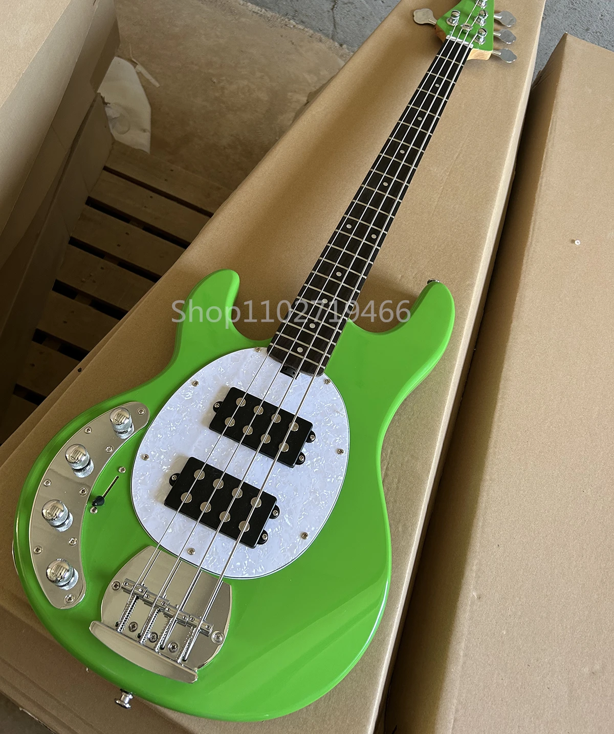Factory-Left-Handed-Green-4-Strings-Electric-Bass-Guitar-Rosewood ...