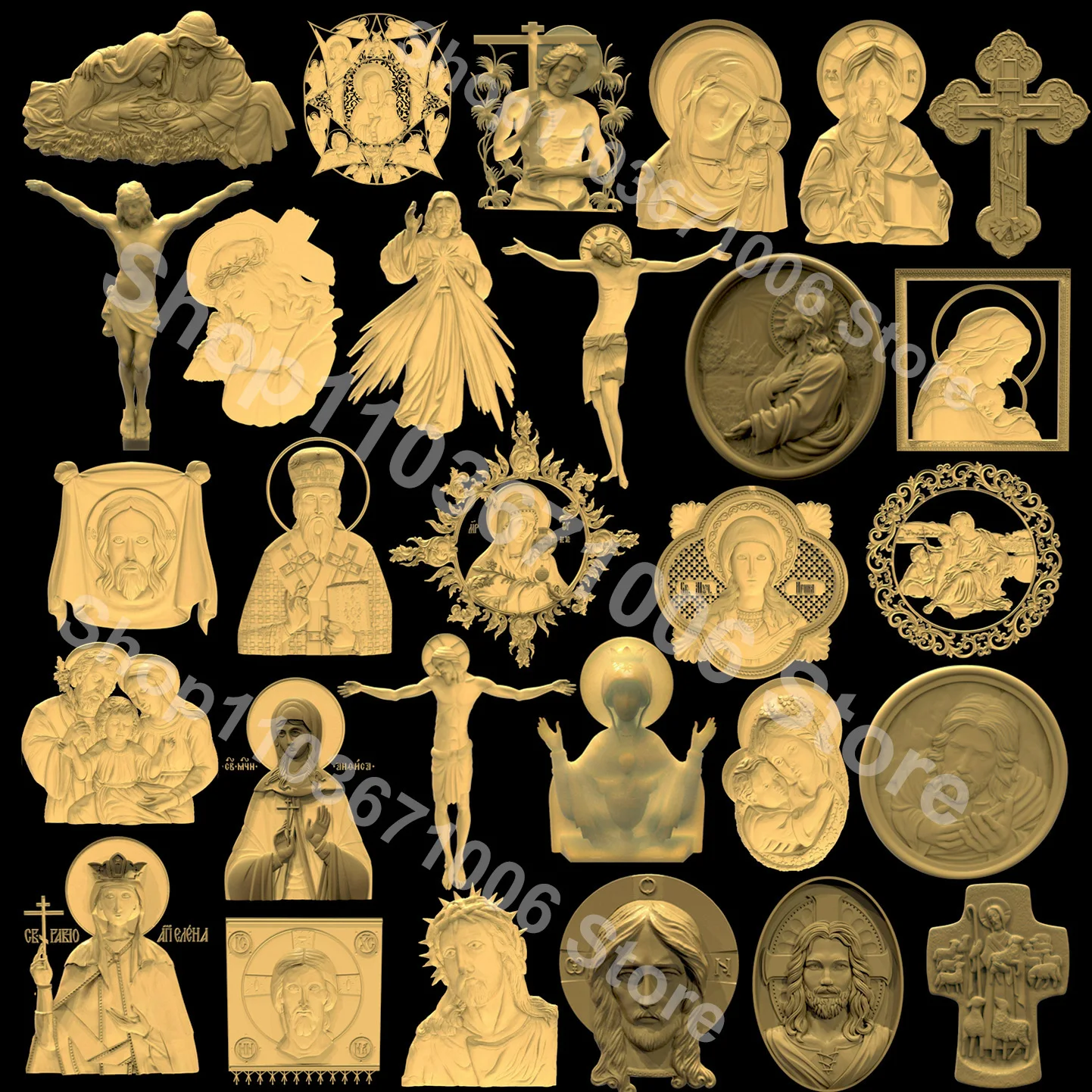 Religion Icon 3D STL Model Format for CNC Router Artcam Aspire Cut3d 3D ...