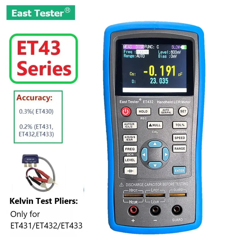 East Tester LCR Digital Bridge Meter ET43 USB Handheld High Precision ...