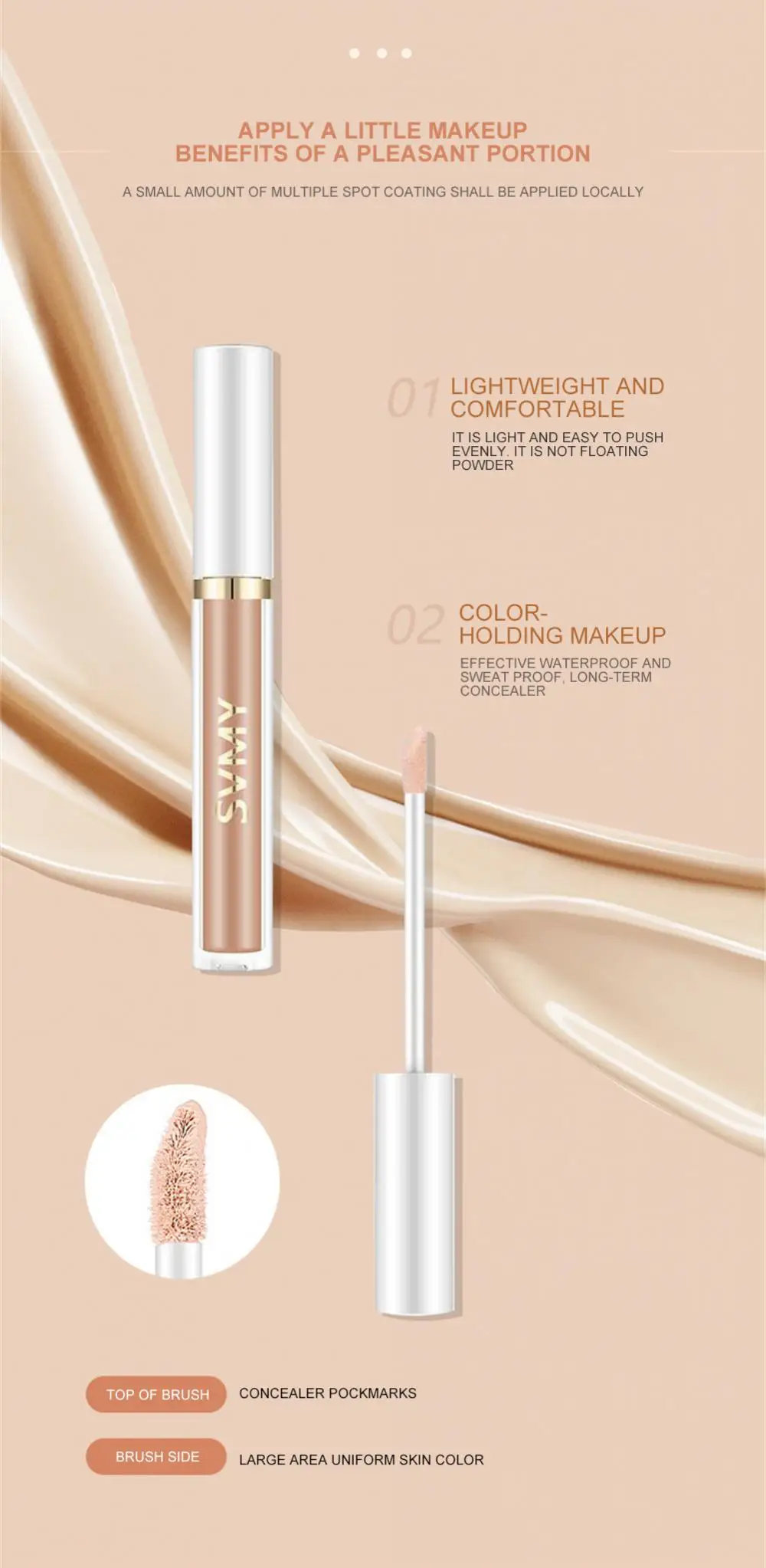 Type 3-Correcteur de teint liquide, 4 couleurs, bâton correcteur ...