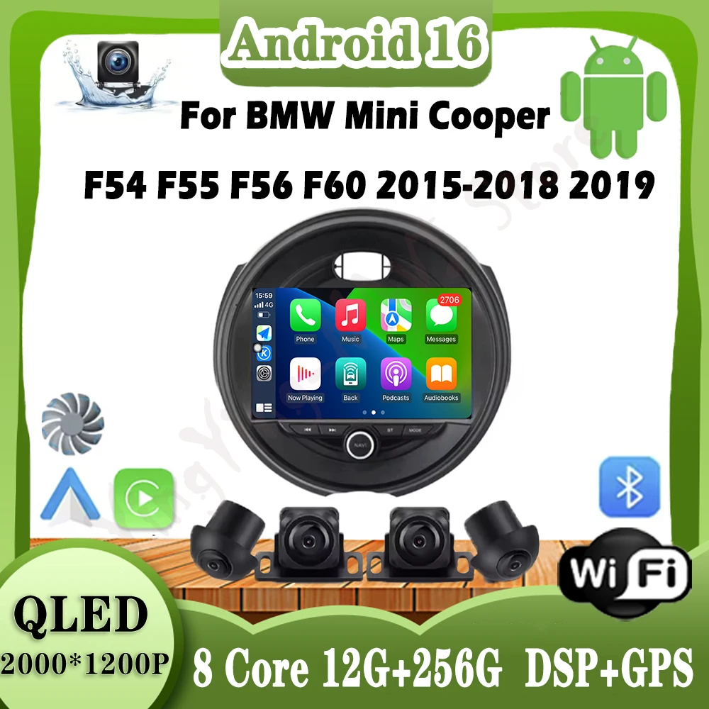 For BMW Mini Cooper F54 F55 F56 F60 2015-2018 2019 Android 16 Car Video ...