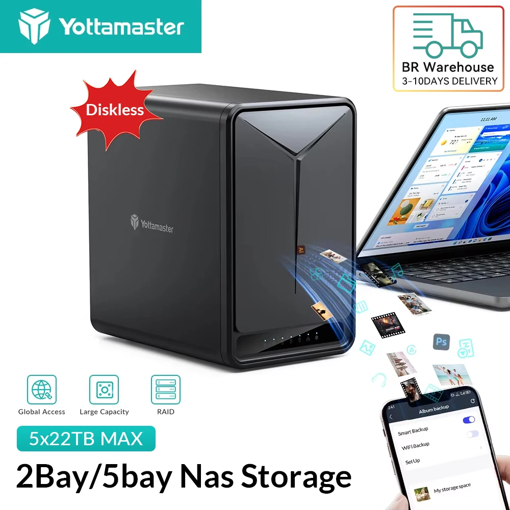 【Free Shipping From Brazil Overseas Warehouse】Yottamaster 2/5 bay raid ...