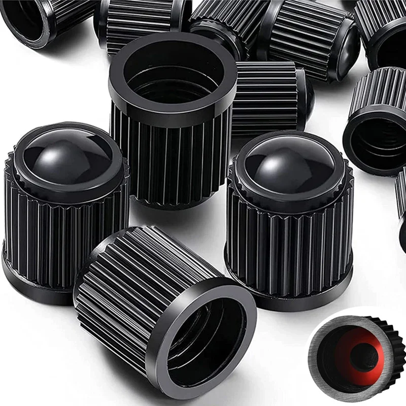 Universal Car Valve Cap Plastic Wheel Tire Air Stem Cover Black Red