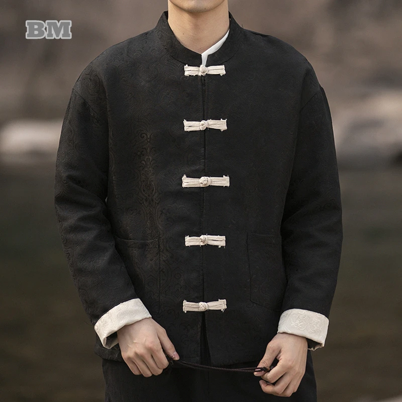 Spring Plus Size Chinese Traditional Dress Tai Chi Kung Fu Coat Men ...