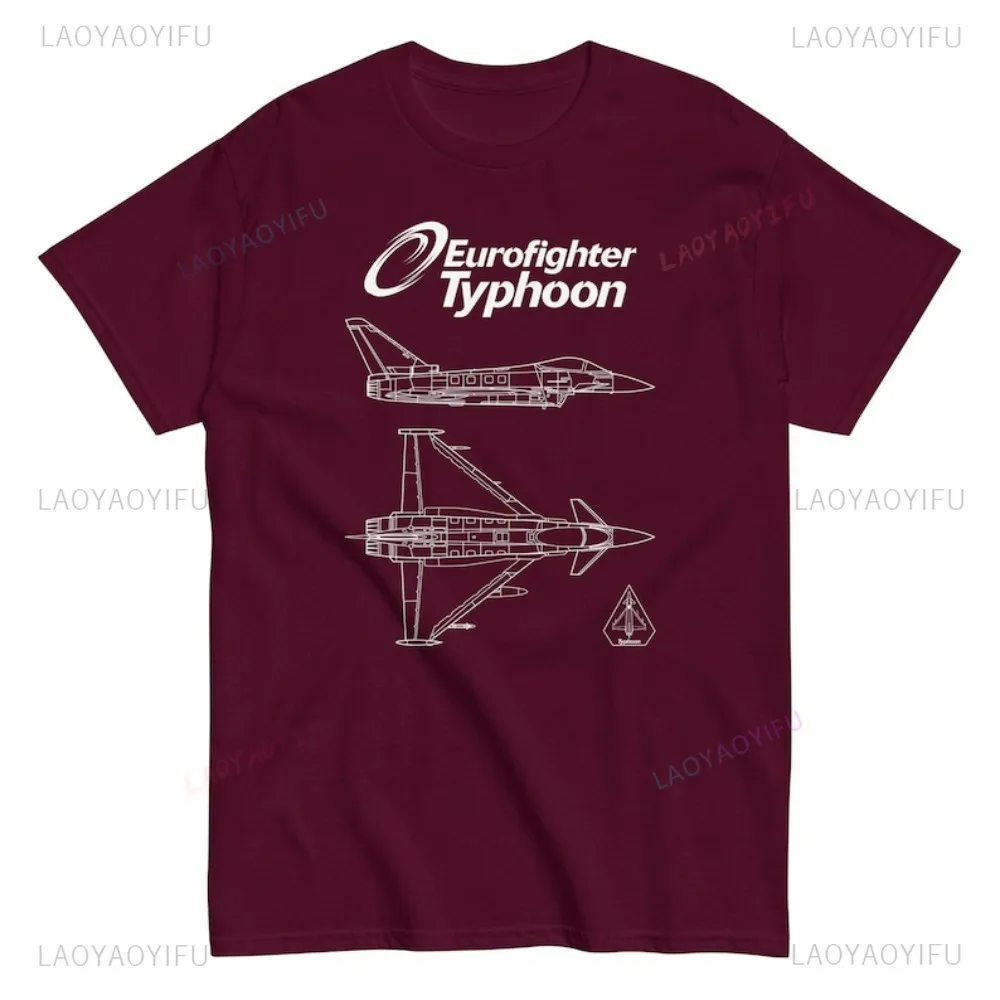 Eurofighter Typhoon Jet Cotton T-Shirt Military Plane Blueprint ...
