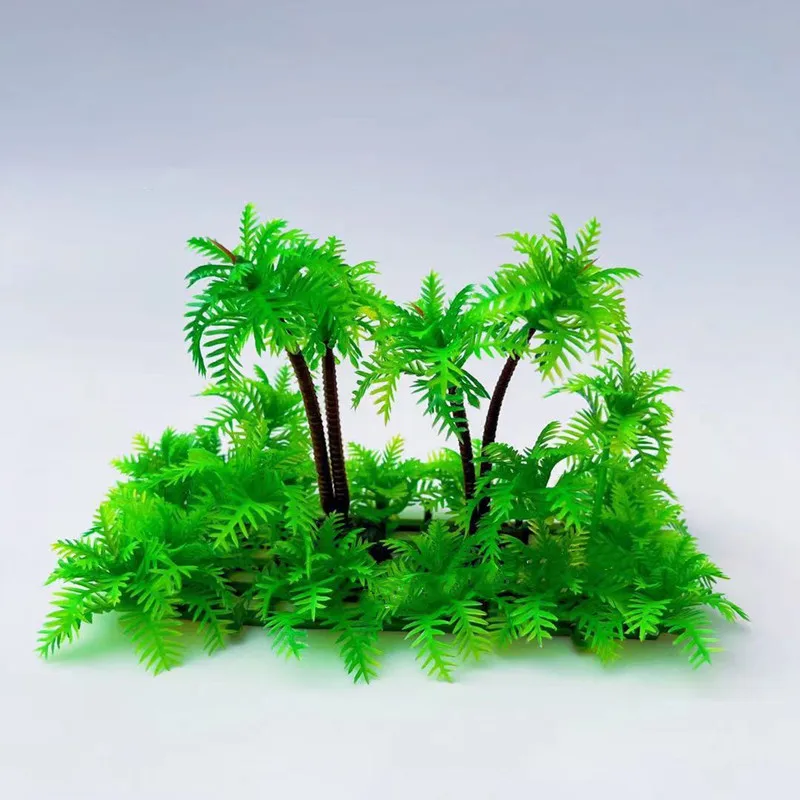 Artificial Aquarium Plants Plastic Coconut Palm Trees Ornament Fish ...