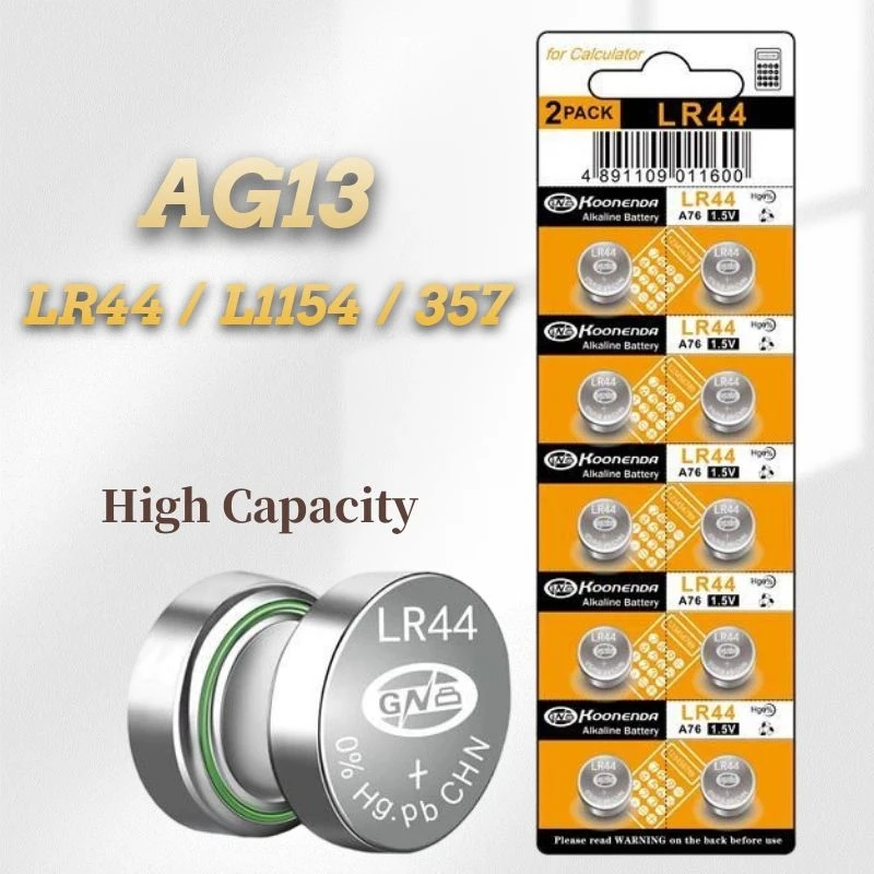 AG13 10Pcs Alkaline Knop Batterijen LR44 357A A76 L1154 Knoopcel ...